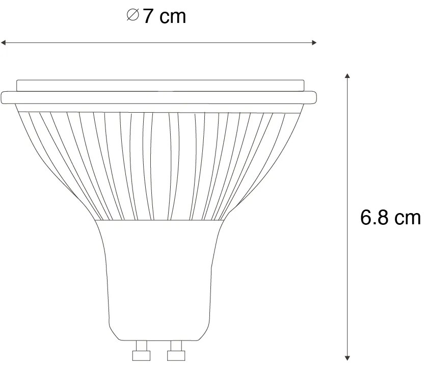 Stmívatelná LED žárovka GU10 70mm 6,5W 600LM 4000K
