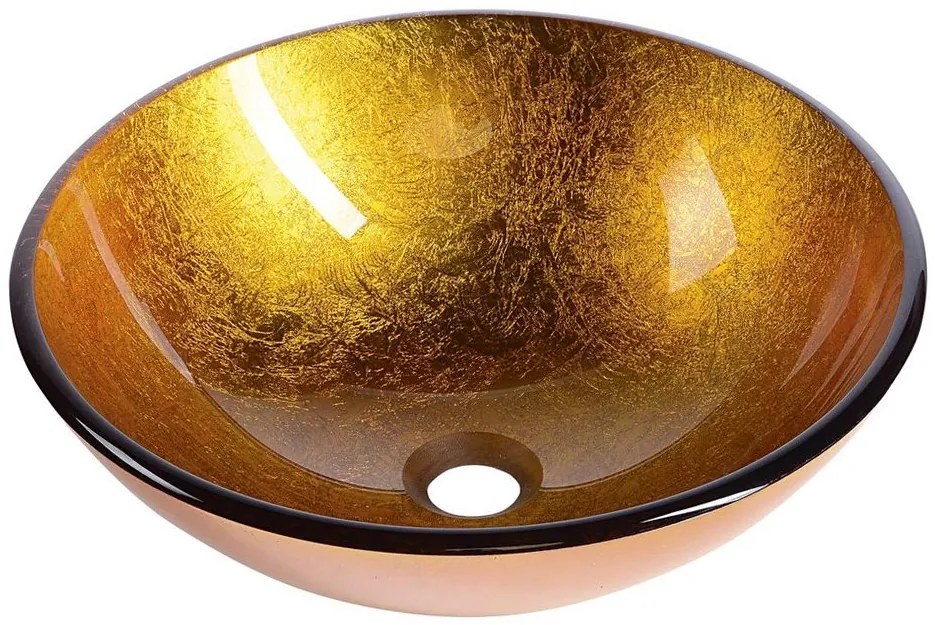 Sapho Ago 2501-19 umyvadlo 42 x 14 cm zlatě oranžová