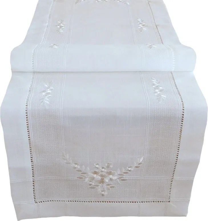 Ubrus Bílý květ 40 × 140 cm