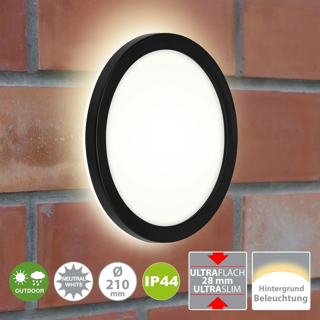 BRILO 3008015 LED venkovní svítidlo pr. 21 cm 8W 1200lm černá (starý kód: BRILO 3008-015) - BRILO