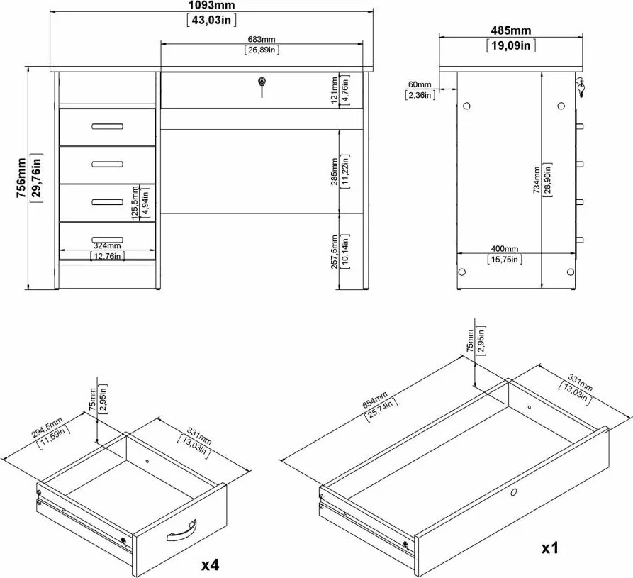 FALCO Psací stůl Felix 163 bílá