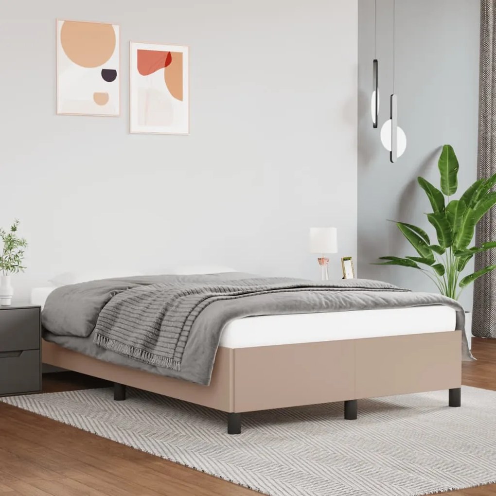 Rám postele bez matrace cappuccino 120x190 cm umělá kůže 3269650