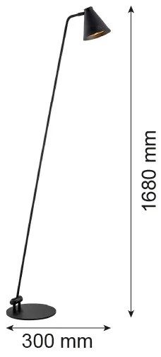 Argon 8003 - Stojací lampa AVALONE 1xE27/15W/230V černá