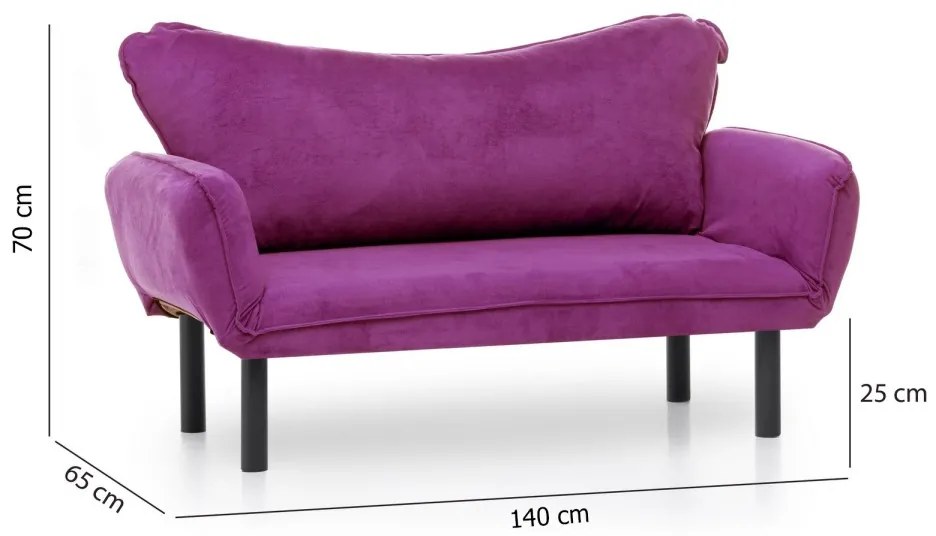 2-místná pohovka Chatto 140 cm fialová