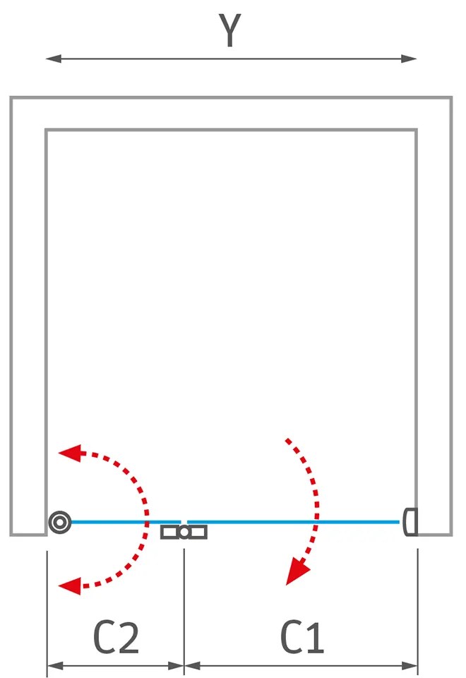 Roth Jednokřídlé sprchové dveře CI PIL_CI PIR pro instalaci do niky - bez vaničky Varianta: šířka: 100 cm, orientace: Pravá - (CI PIR 1000 - CI PIR 100200 VPE), Barva profilů a typ výplně: profily: brillant, výplň: transparent
