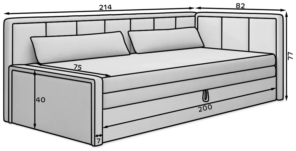 Eltap Rozkládací pohovka Fulgeo levá Materiál a barva potahu: Poco 101, Poco 41 - růžová