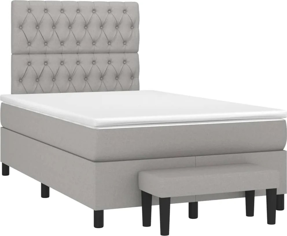 Box spring postel s matrací světle šedá 120 x 200 cm textil 3136821