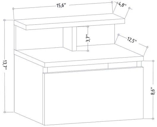 Noční stolek ALICE 39,8x35 cm bílá