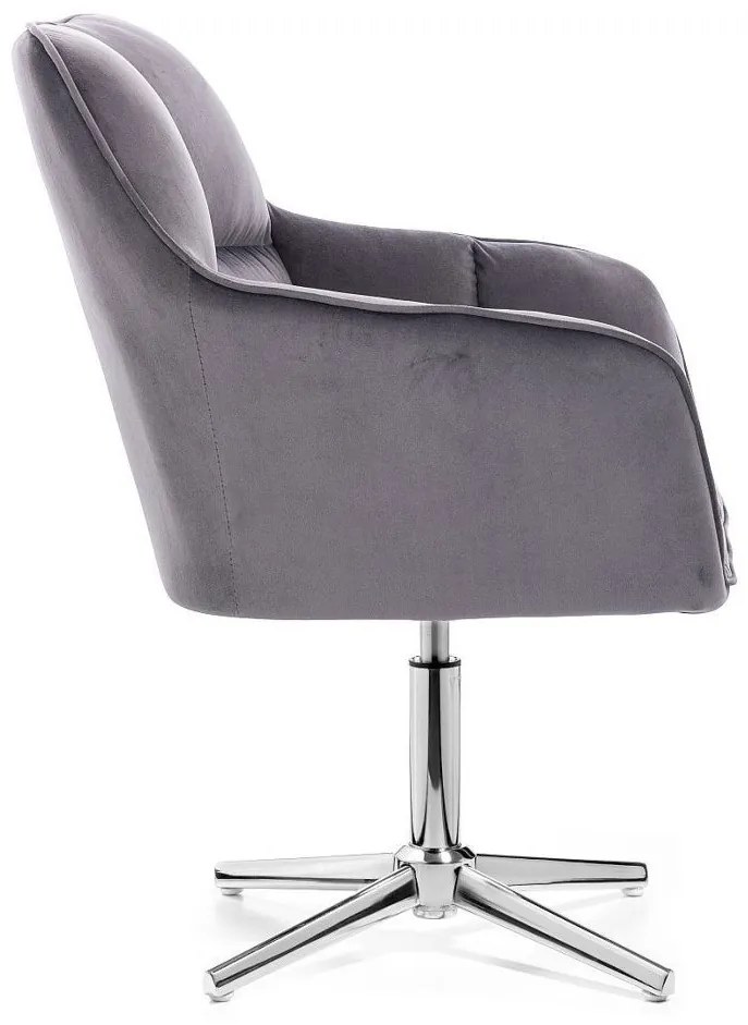 LuxuryForm DESIGN Otočné křeslo AMALFI VELUR na stříbrném kříži - tmavě šedé