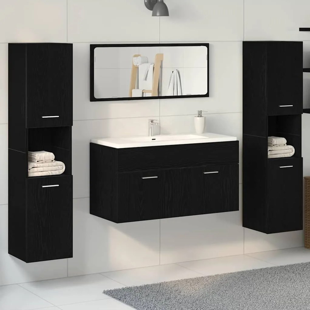 Sada koupelnového nábytku 4 ks Černý dub 90 x 38,5 x 46 cm 3334325