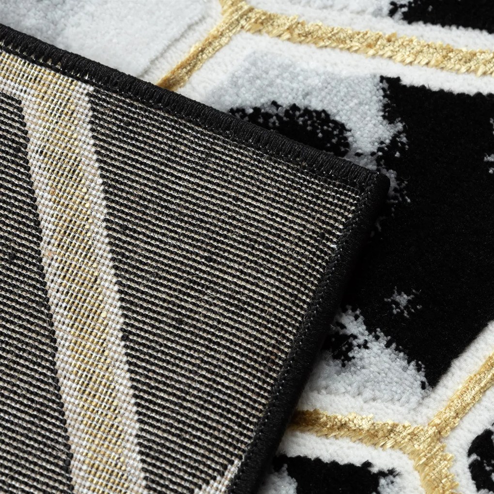 Dywany Łuszczów, Kusový koberec Allure 1966 black/gold, 200x290, žlutá, kancelář