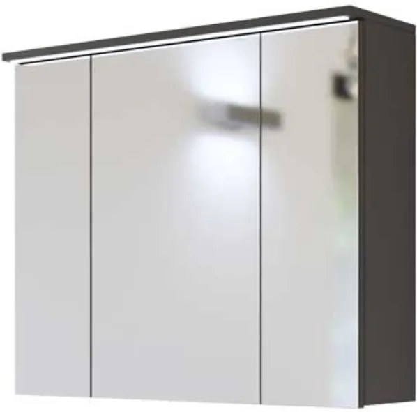 MAXIVA Závěsná skříňka se zrcadlem - GALAXY 844 grey, šířka 80 cm, grafit