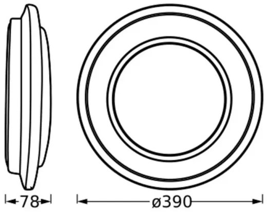 Osram - LED Stropní svítidlo ORBIS BERLIN LED/24W/230V pr. 39 cm černá
