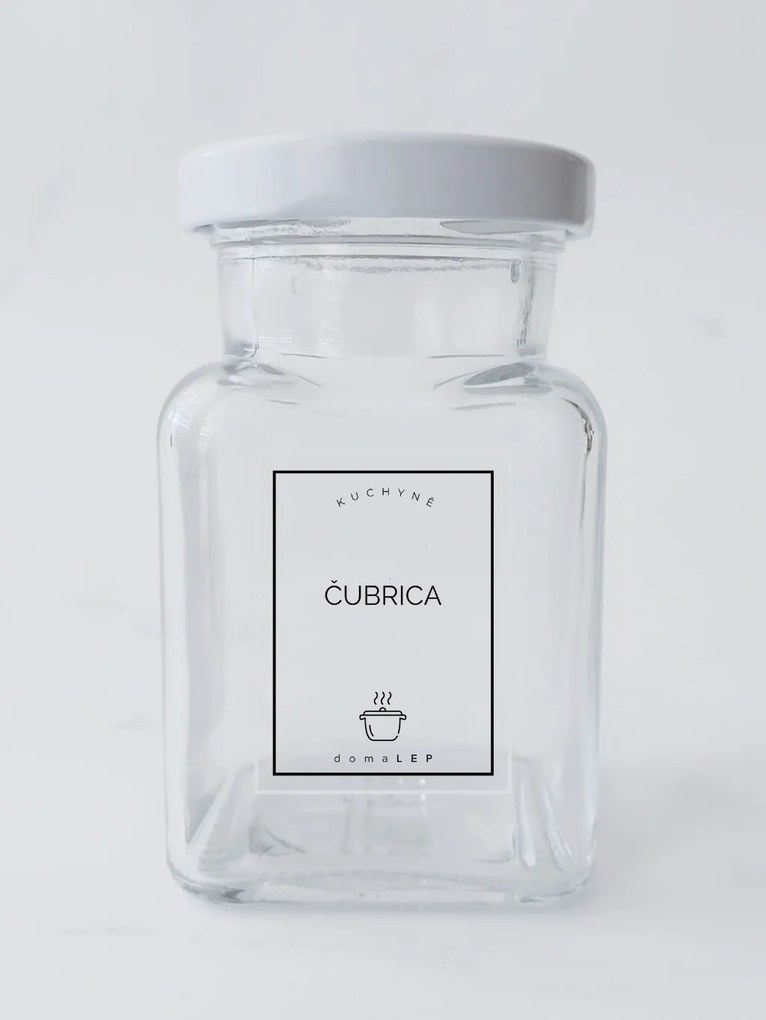 Samolepka na kořenky ČUBRICA průhledná 3 × 4 cm základní písmo