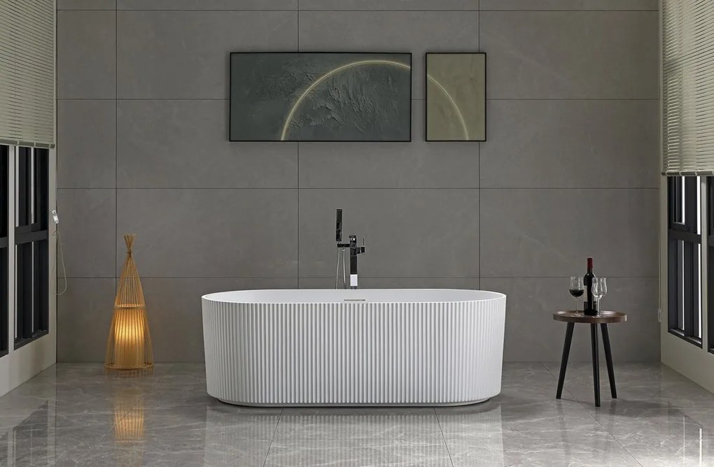 Aqualine Aqualine, TURIA volně stojící vana 170x80cm, bílá, E2780