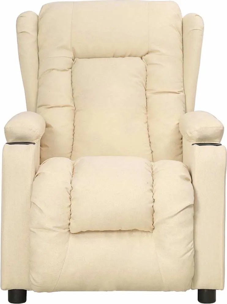 Polohovací křeslo krémové textil 339057