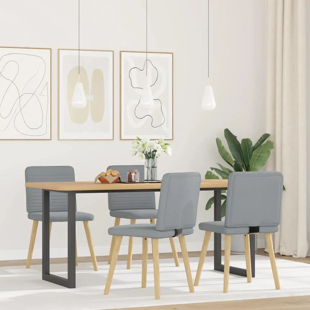 Jídelní židle 4 ks světle šedé textil 3315244