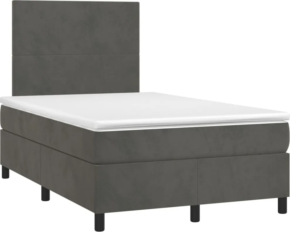 Box spring postel s matrací tmavě šedá 120 x 200 cm samet 3142894