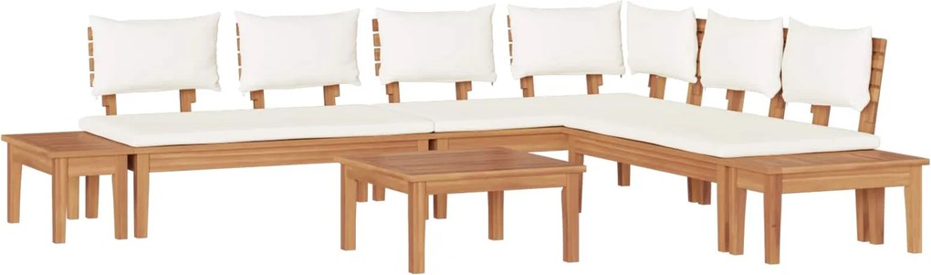 Sada zahradních pohovek 4 ks Hnědá a krémová 3356866
