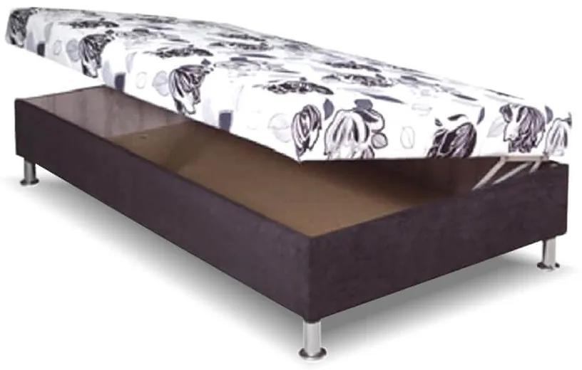 Čalouněná postel s úložným prostorem Katka, 90x200 cm, boční výklop MAWS