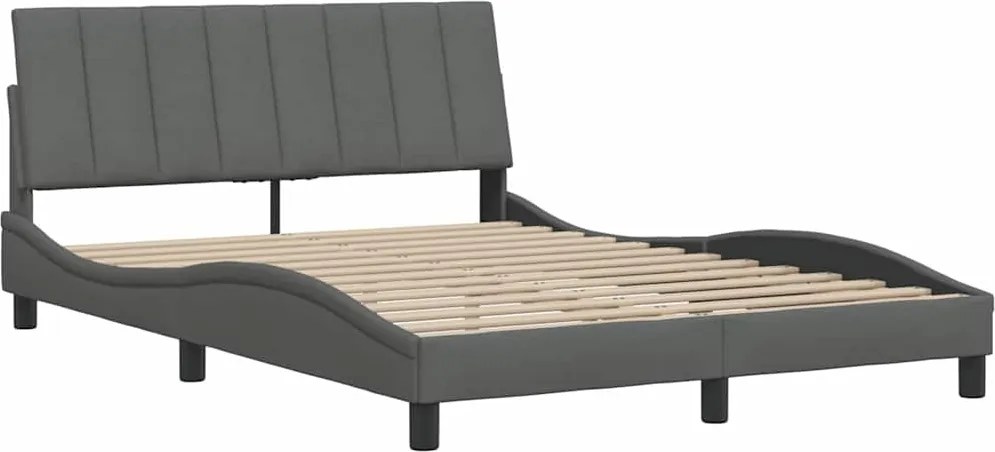 Rám postele bez matrace Hanko tmavě šedý 140 x 190 cm textil 3310385