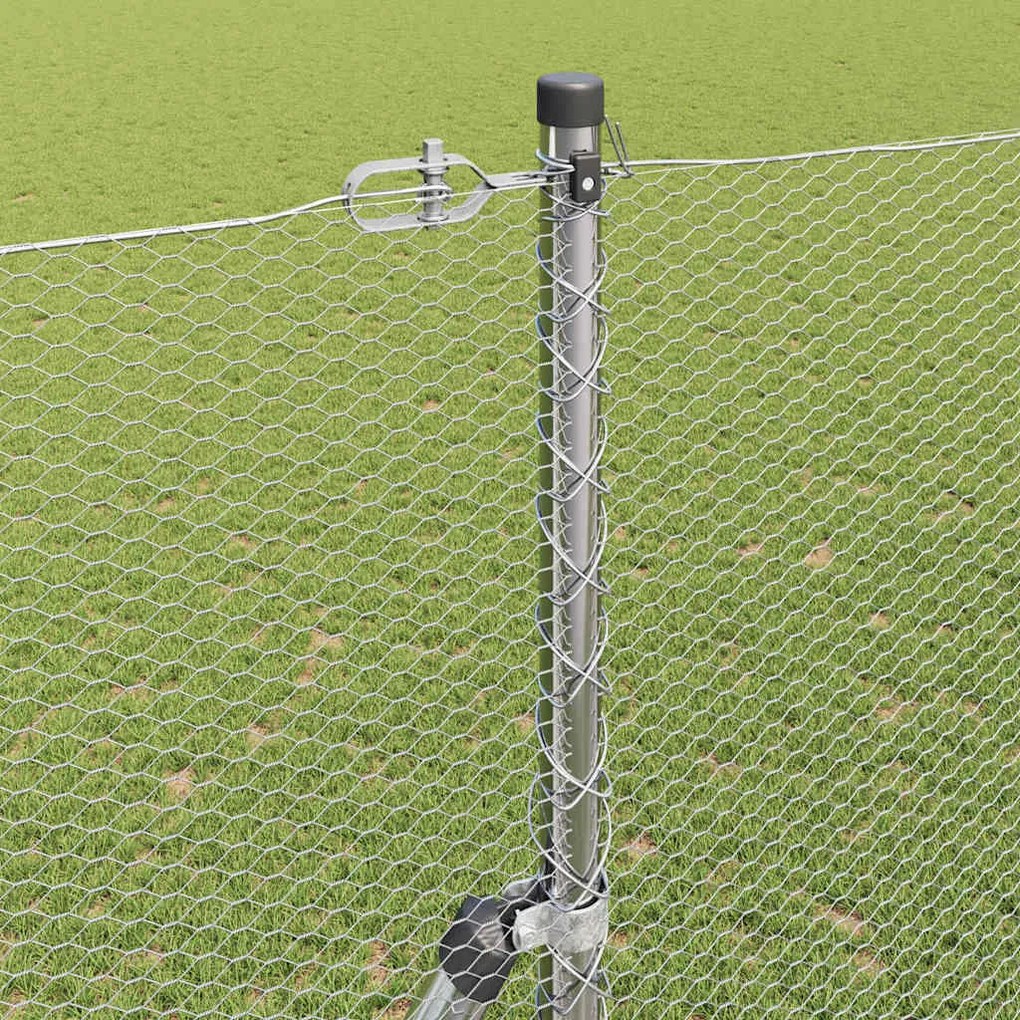 Hexagonální kotvení plotu 25 x 1,5 m Pozinkovaná ocel Stříbrná 3352966