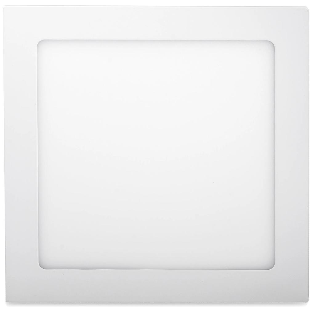 Bílý vestavný LED panel hranatý 225 x 225mm 18W stmívatelný Barva světla Teplá bílá