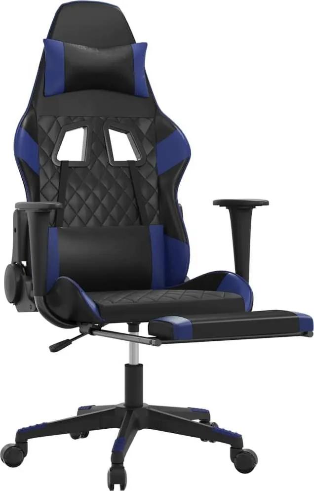vidaXL Masážní herní židle s podnožkou umělá kůže [345522] Barva: Černá a vínová