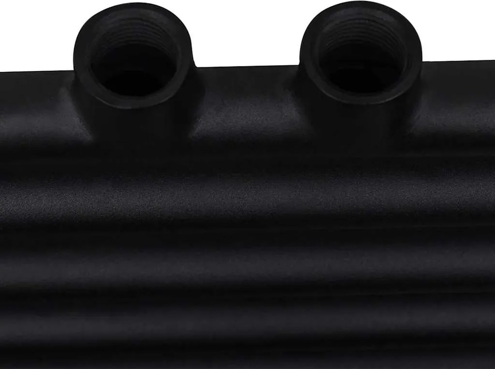 Černý žebříkový radiátor na ručníky rovný ústřední topení 500x1160 mm 141907
