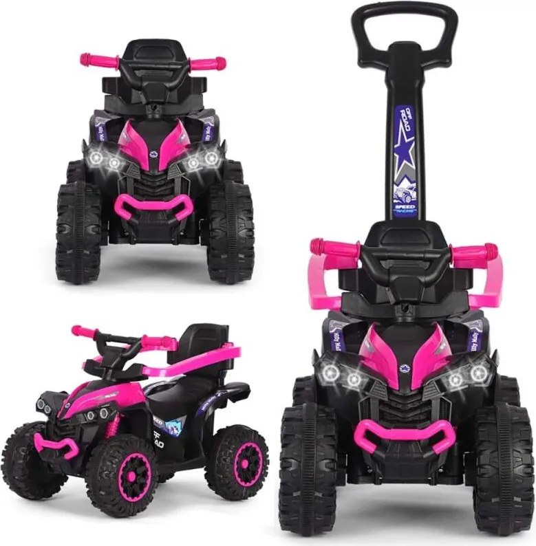 Dětské odrážedlo s vodící tyčí Milly Mally Wild 3v1 pink