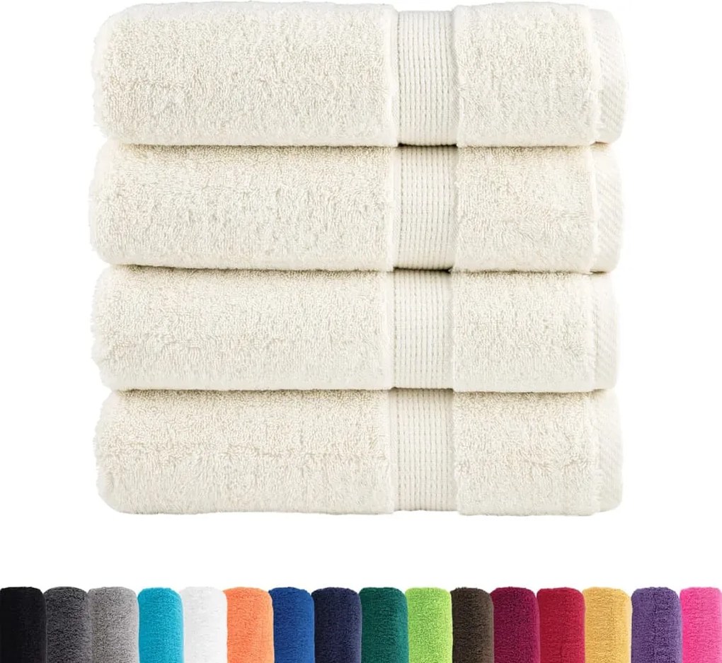 Premium ručníky SOLUND 4 ks krémové 70 x 140 cm 600 g/m² 137477