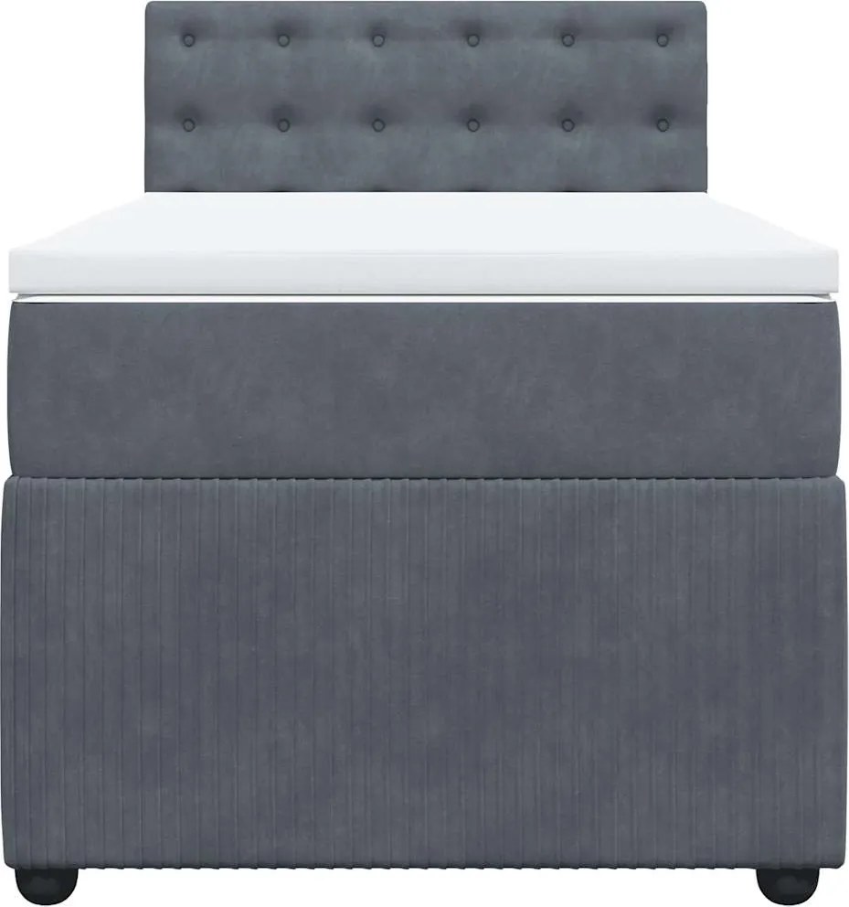 Box spring postel s matrací tmavě šedá 90x200 cm samet 3289939