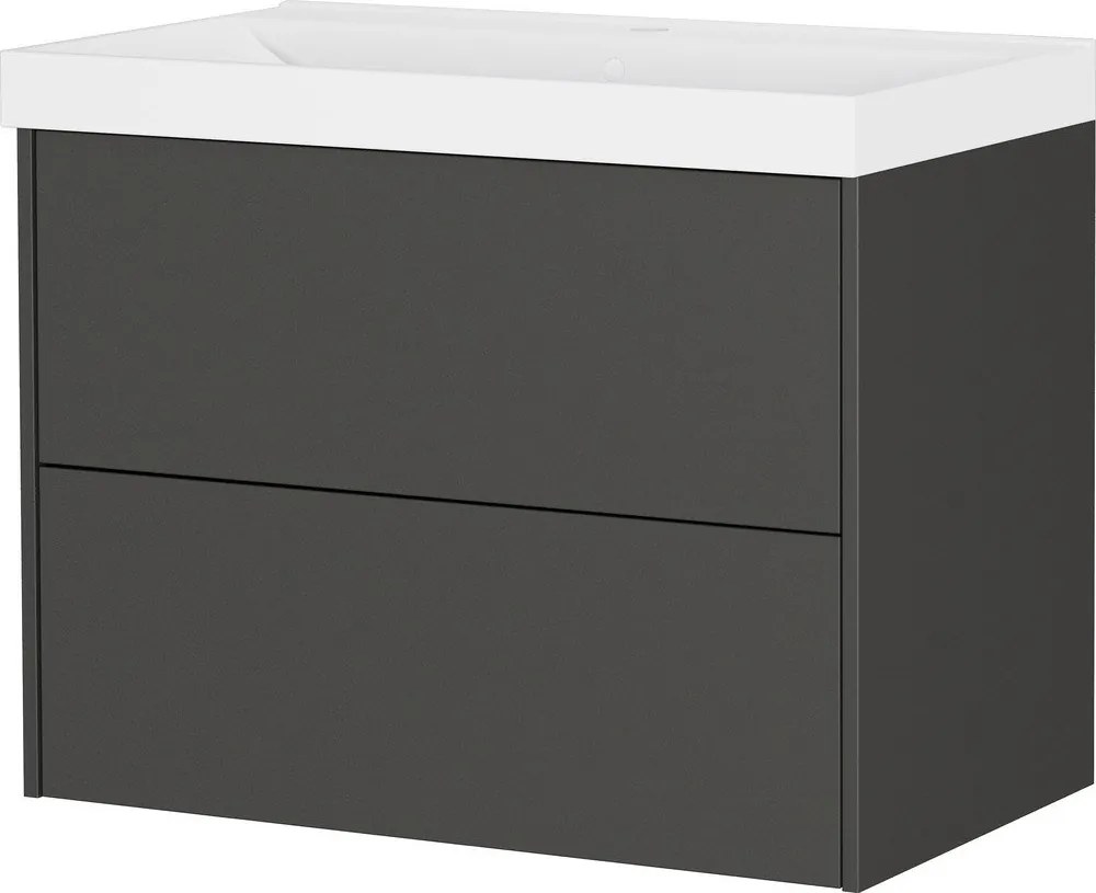 Antracitová matná závěsná skříňka pod umyvadlo 81x65 cm Bodera – Germania