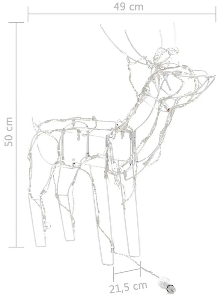 vidaXL Marketos 3dílná vánoční světelná dekorace sobi 229 LED diod