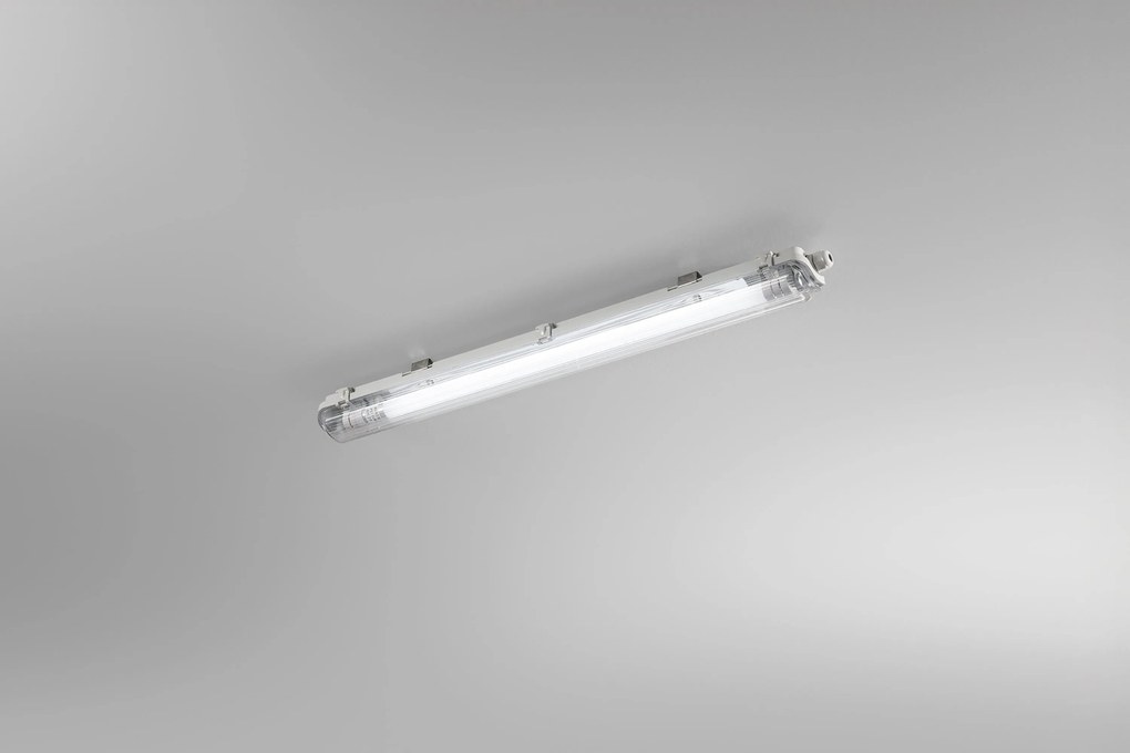 FAN LED-ATLANTIC-1XT8-60 Vodotěsné stropní svítidlo Atlantic Silver LED 1xT8 (zářivka v ceně), IP65, délka 60 cm - FANEUROPE