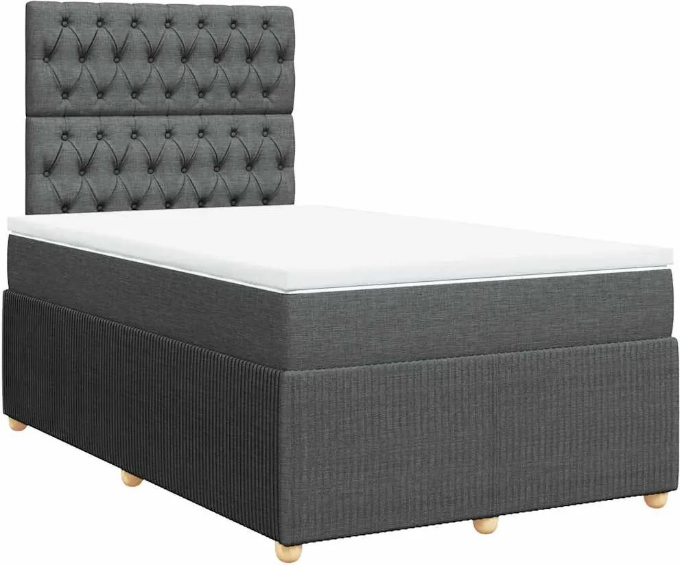 Box spring postel s matrací tmavě šedá 120x200 cm textil 3294331