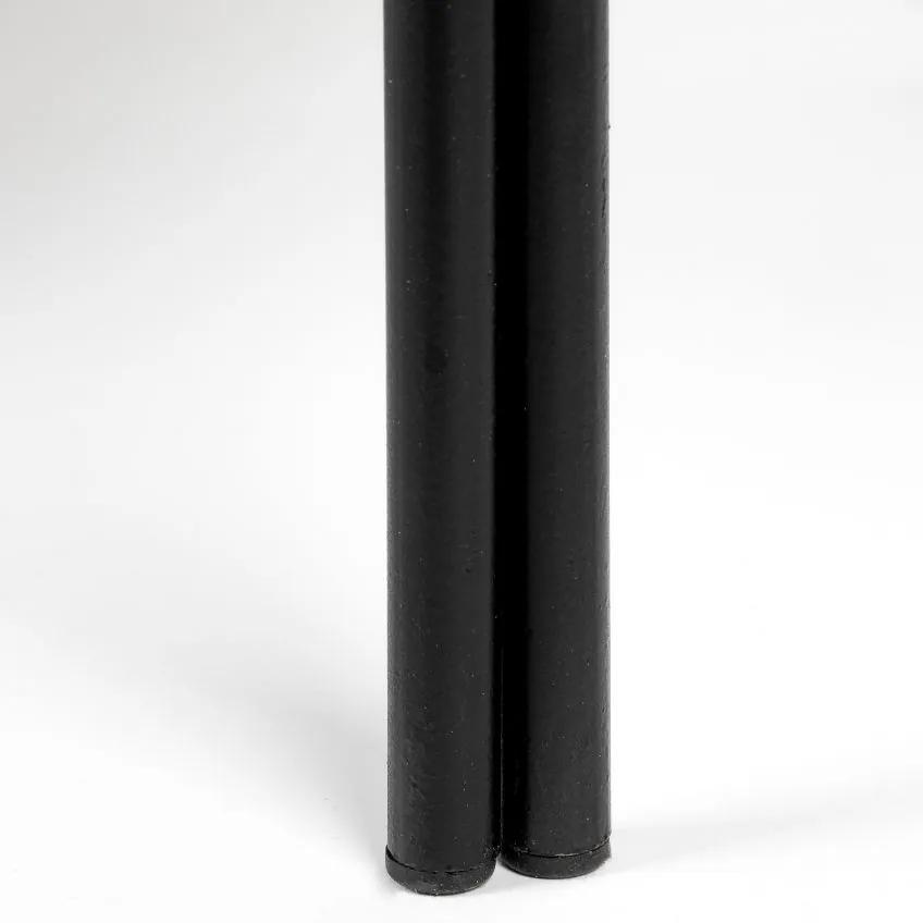 White Label Černý skleněný regál WLL LIAH 89 x 80 cm