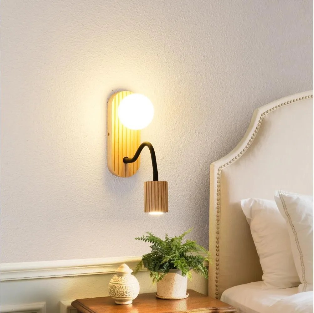 Brilagi - Nástěnná lampa MODERN WOOD 1xG9/5W/230V + 1xGU10/8W dřevo
