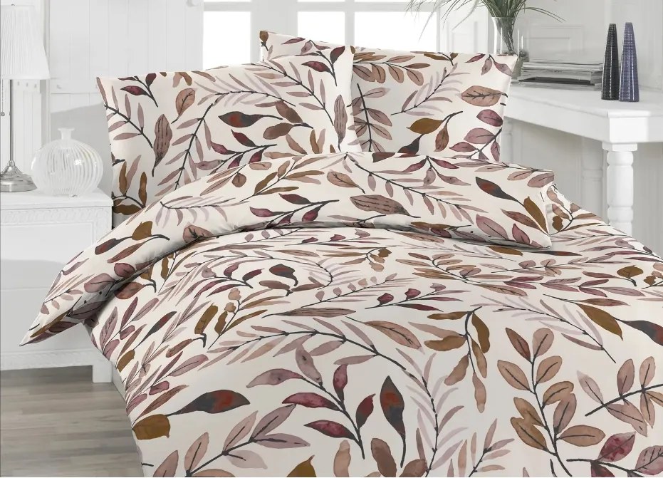 Florella Flanelové povlečení Kiery Beige Rozměr: 70x90 + 140x200 cm