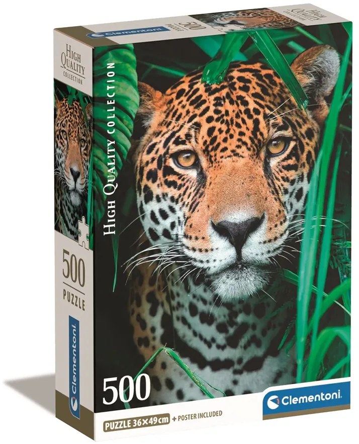 Clementoni - Puzzle 500Jaguar v džungli Compact