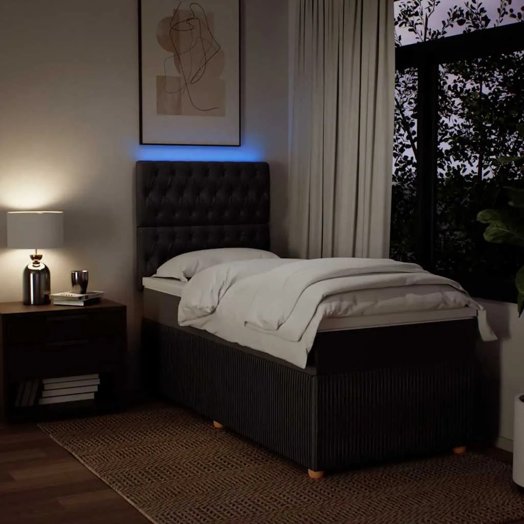Box spring postel s matrací tmavě hnědá 80x200 cm textil 3294193