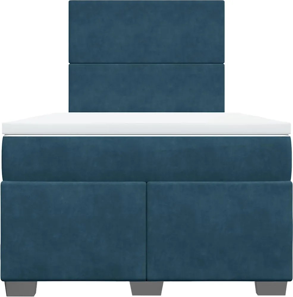Box spring postel s matrací modrá 120 x 200 cm samet 3290880