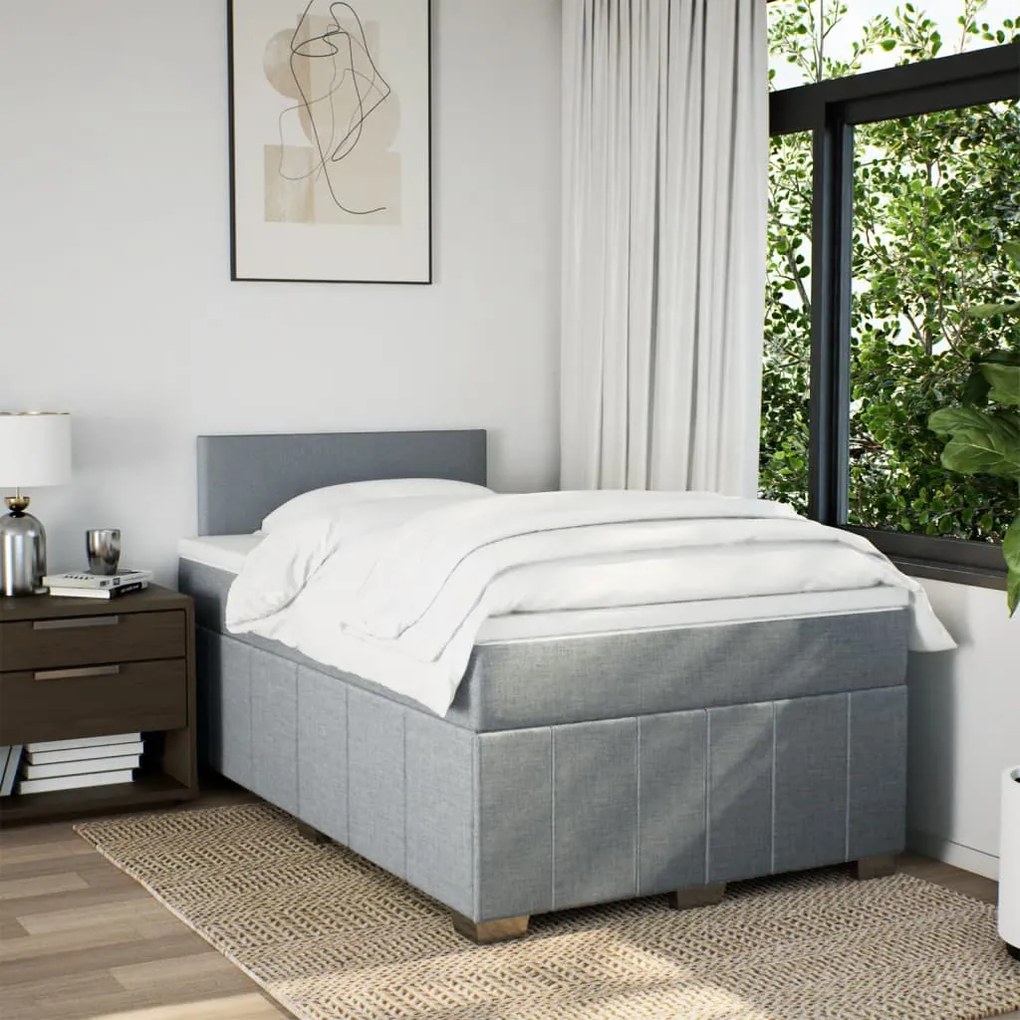 Box spring postel s matrací světle šedá 120x190 cm textil 3289300