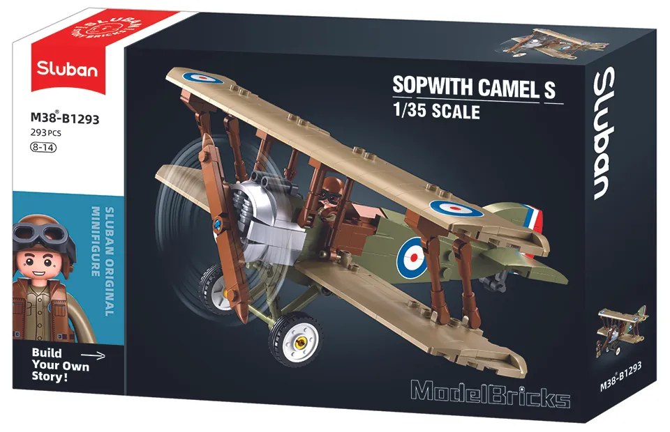 Sluban Model Bricks M38-B1293 Dvouplošník Sopwith 1.35
