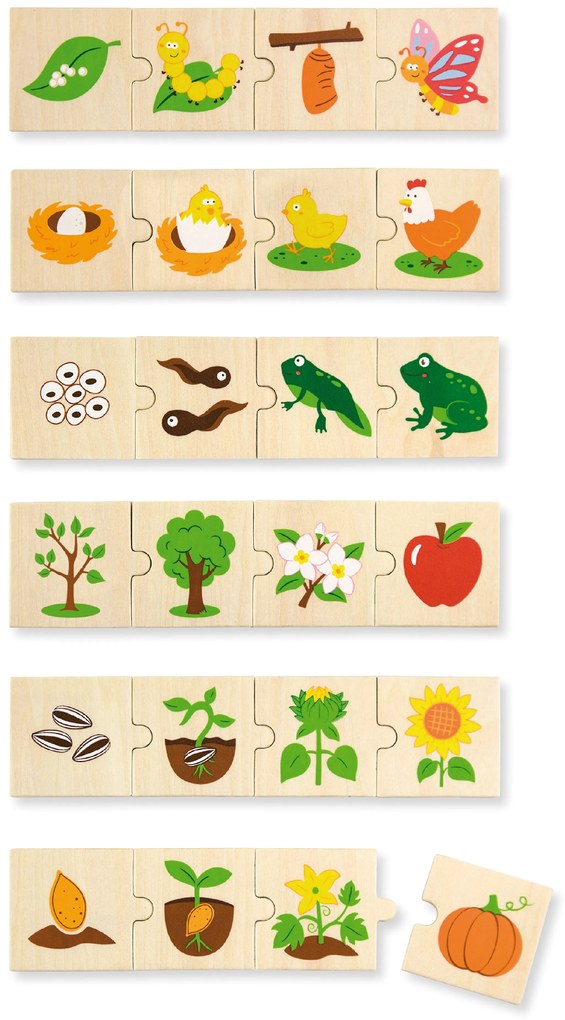 Dřevěné puzzle Zvířata a rostliny Viga Toys