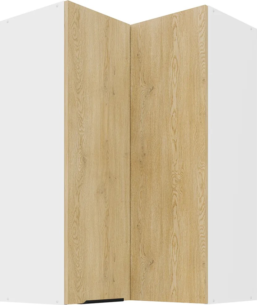 CREMONA bc | horní kuchyňská skříňka 60x60 GN-90 2F (90°) rohová s policemi | VYSOKÁ | 60x60 cm | bílá/cremona