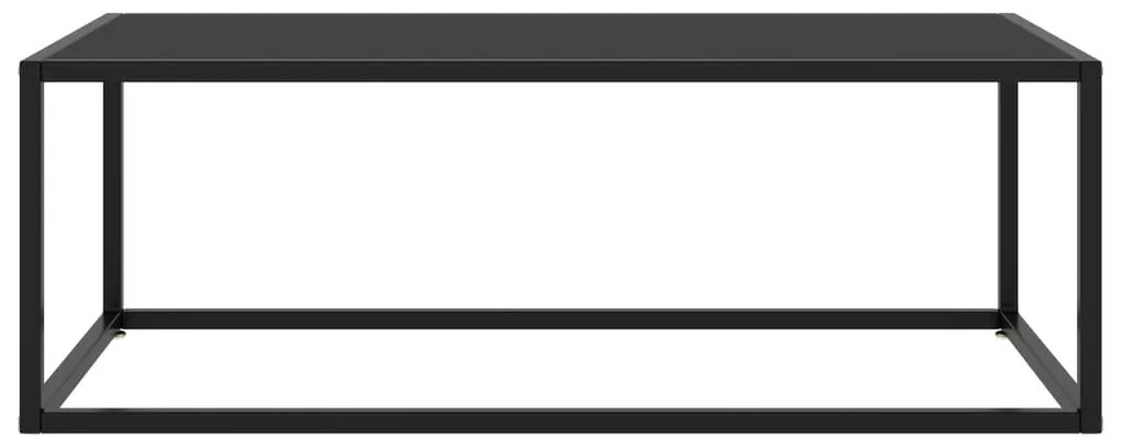 vidaXL Marketos Konferenční stolek černý s černým sklem 100 x 50 x 35 cm
