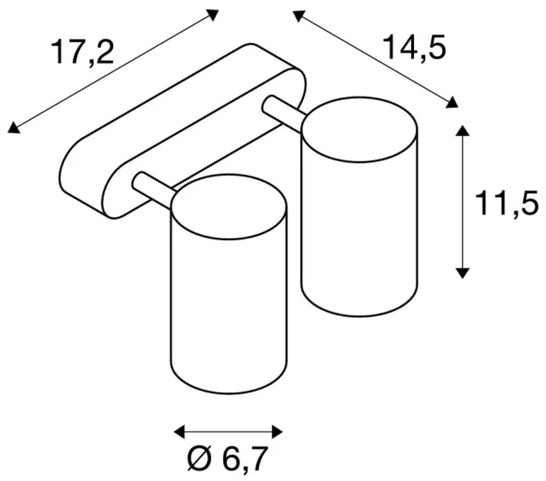 SLV 152021 Enola_B, bílé spotové svítidlo, 2x50W GU10, šířka 17,2cm