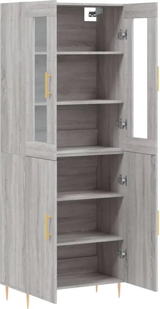 Skříň highboard šedá sonoma 69,5 x 34 x 180 cm kompozitní dřevo 3198207