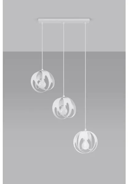 Sollux SL.1085 - Lustr na lanku TULOS 3xE27/60W/230V bílá